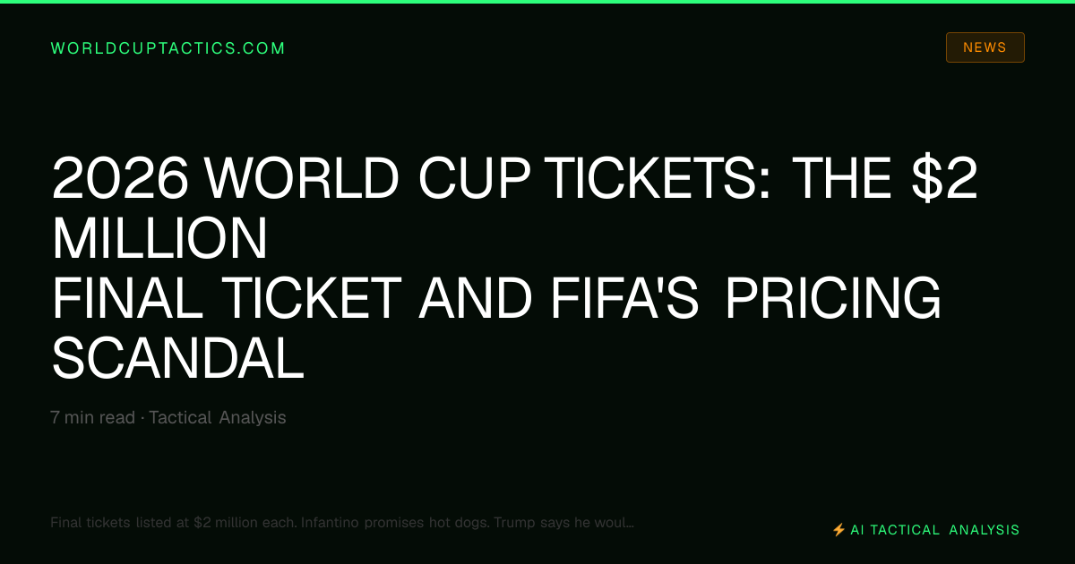 2026 World Cup Tickets: The $2 Million Final Ticket and FIFA's Pricing ...